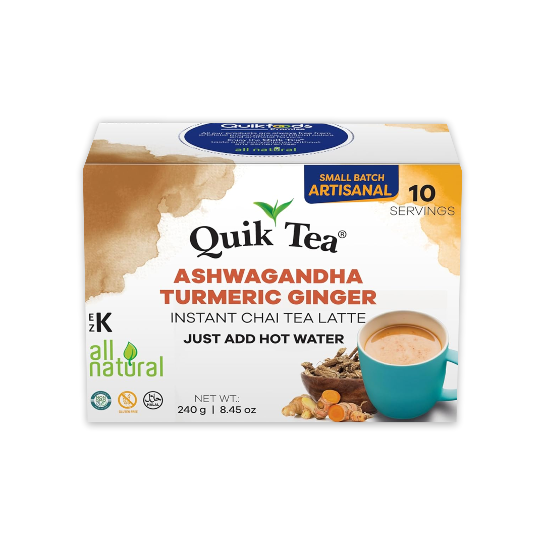 QUIK TEA ASHWAGANDHA TURMERIC GINGER 10 SACHETS – New Indian Supermarket, Tracy