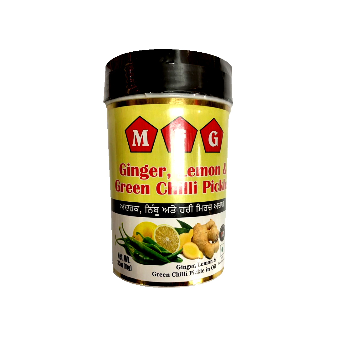MFG GINGER, LEMON & GREEN CHILLI PICKLE – New Indian Supermarket, Tracy